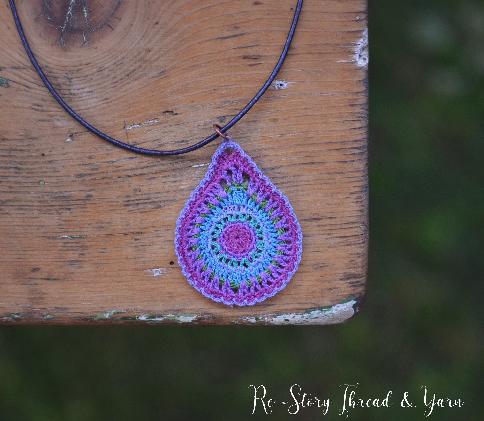Digital Thread Crochet PATTERN, Colorful BOHO Crochet Jewelry Tutorial ...