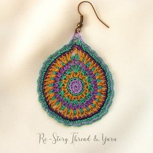 Crochet Jewelry DIGITAL PATTERN, Thread Crochet Earring Pattern, Photo ...