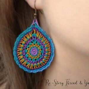 Crochet Jewelry DIGITAL PATTERN, Thread Crochet Earring Pattern, Photo ...