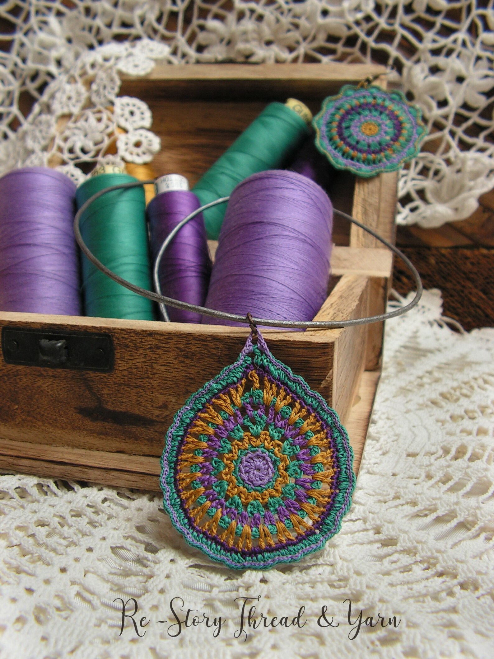 Crochet Jewelry DIGITAL PATTERN, Thread Crochet Earring Pattern, Photo ...