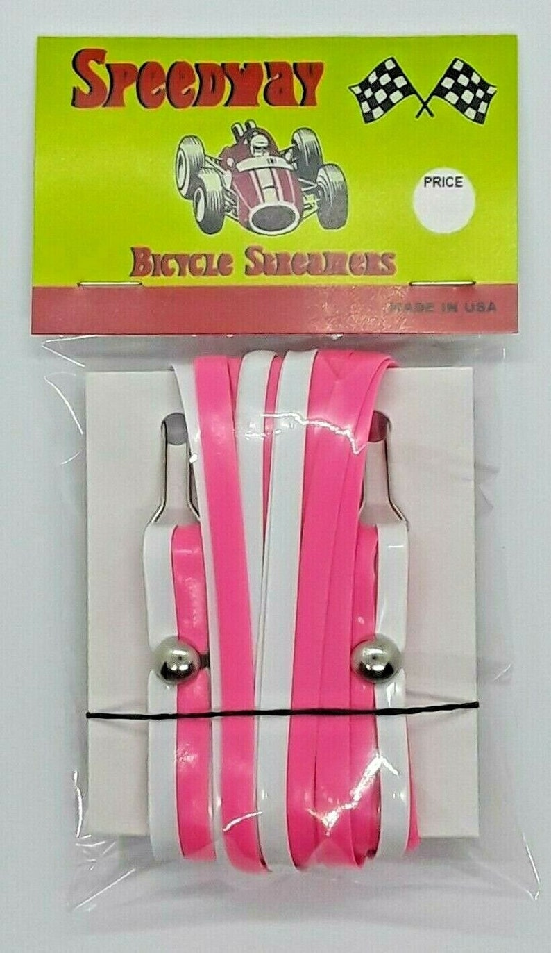 Speedway Handlebar Streamers Set of 2 "pink and White" Bike Bicycle ...