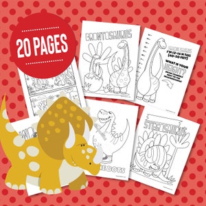 20 PRINTABLE Dinosaur Coloring Pages Activity Sheets Childrens Coloring ...