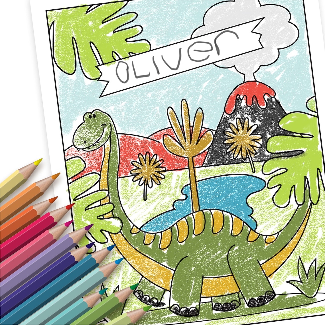20 PRINTABLE Dinosaur Coloring Pages Activity Sheets Childrens | Etsy