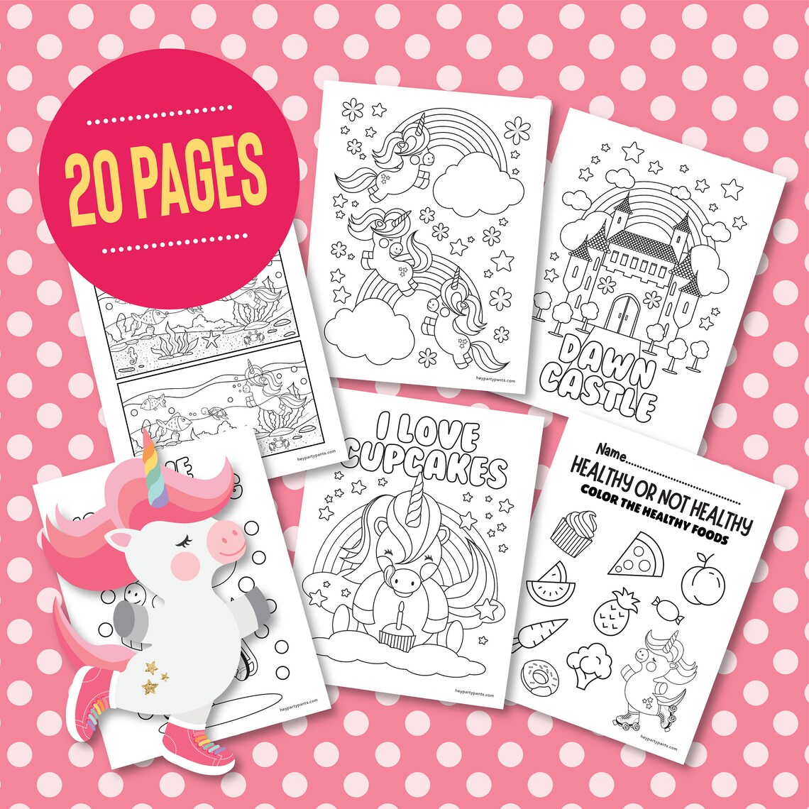 PRINTABLE Unicorn Coloring Pages Activity Sheets Home - Etsy