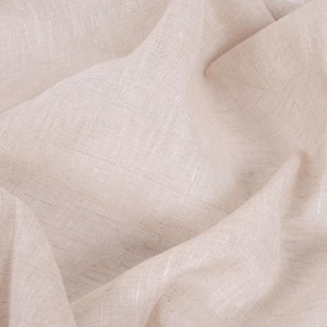 Thin Linen Fabric for Curtains Gauze 100% Flax Natural White Oatmeal ...