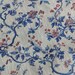 BLUE Floral Pattern Linen Fabric, Heavy Weight Linen Upholstery Washed ...