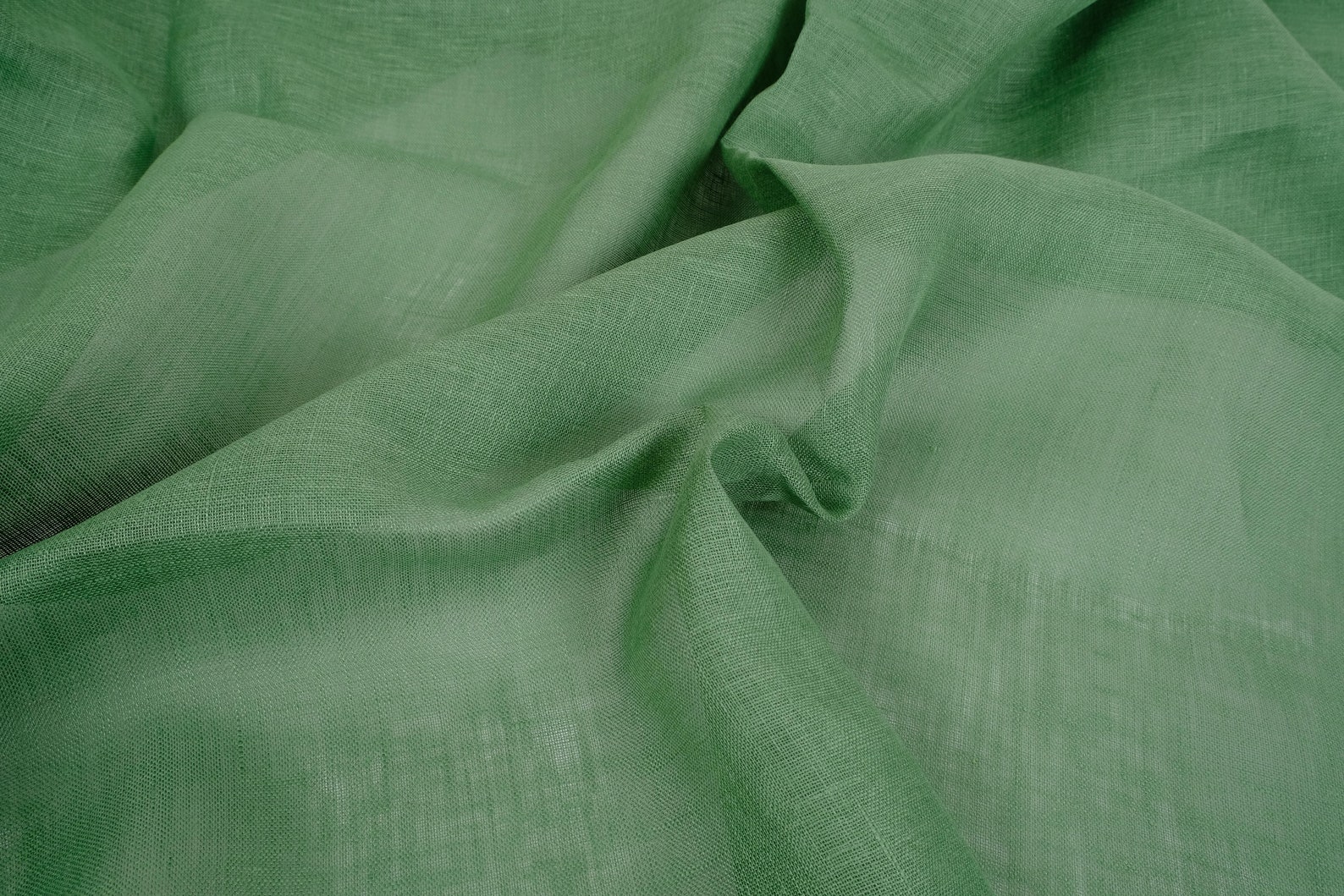 SAMPLE Gauze 100% Linen Fabric Flax Blue Green. Transparent, Loose ...
