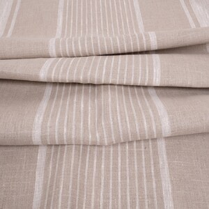 Heavy Striped Linen Fabric by the Yard or Meter 140cm Width. 240gsm for ...