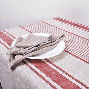 Heavy Striped Linen Fabric by the Yard or Meter 140cm Width. 240gsm for ...