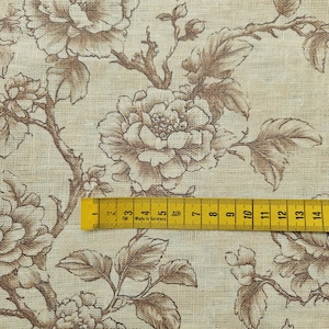 Softened Floral Pattern Linen Fabric, Heavy Weight Linen Upholstery ...