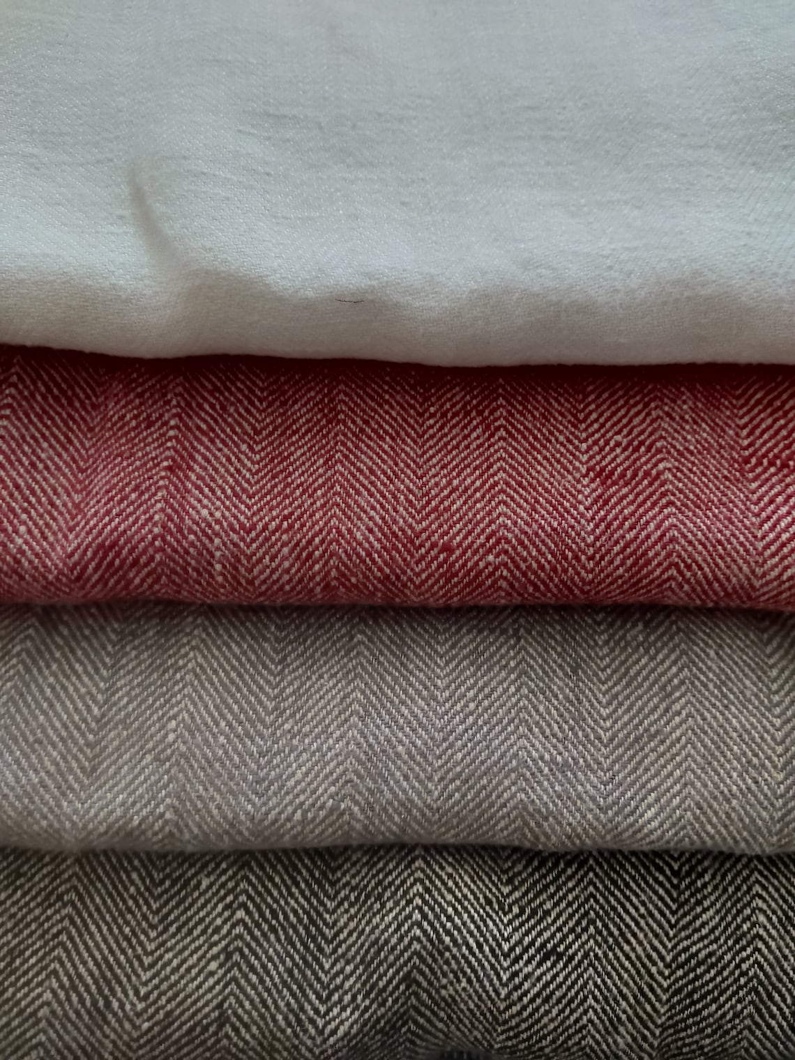 Herringbone Pure Linen Fabric, Very Heavy Weight Prewashed. 280 Gsm ...