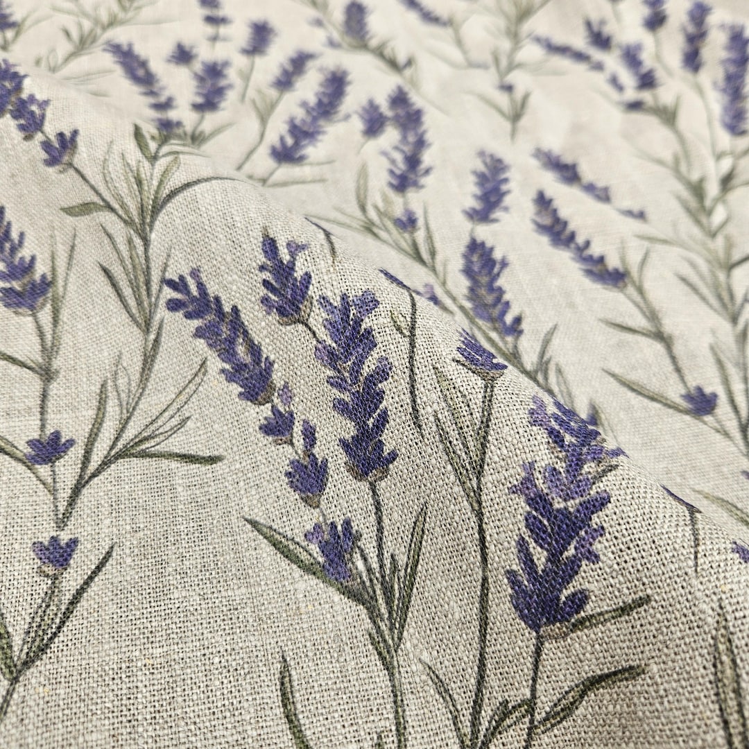 Lavender Linen Fabric, Heavy Weight Linen Upholstery Washed Flax Fabric ...