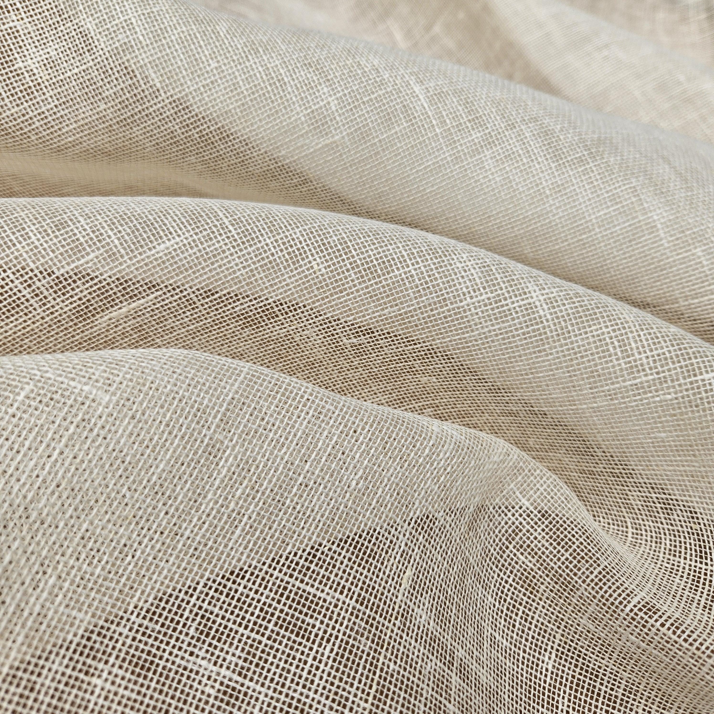 Tissu en lin fin pour rideaux 100 % lin transparent, voilage à armure ...