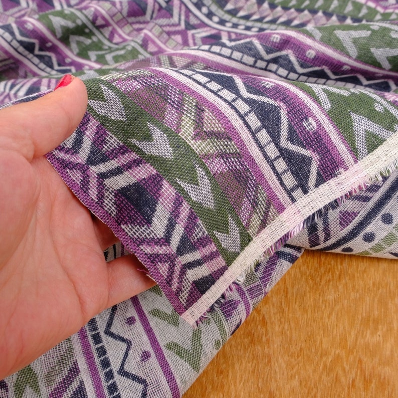 Geometric Pattern Linen Fabric Heavy Weight Linen by the - Etsy