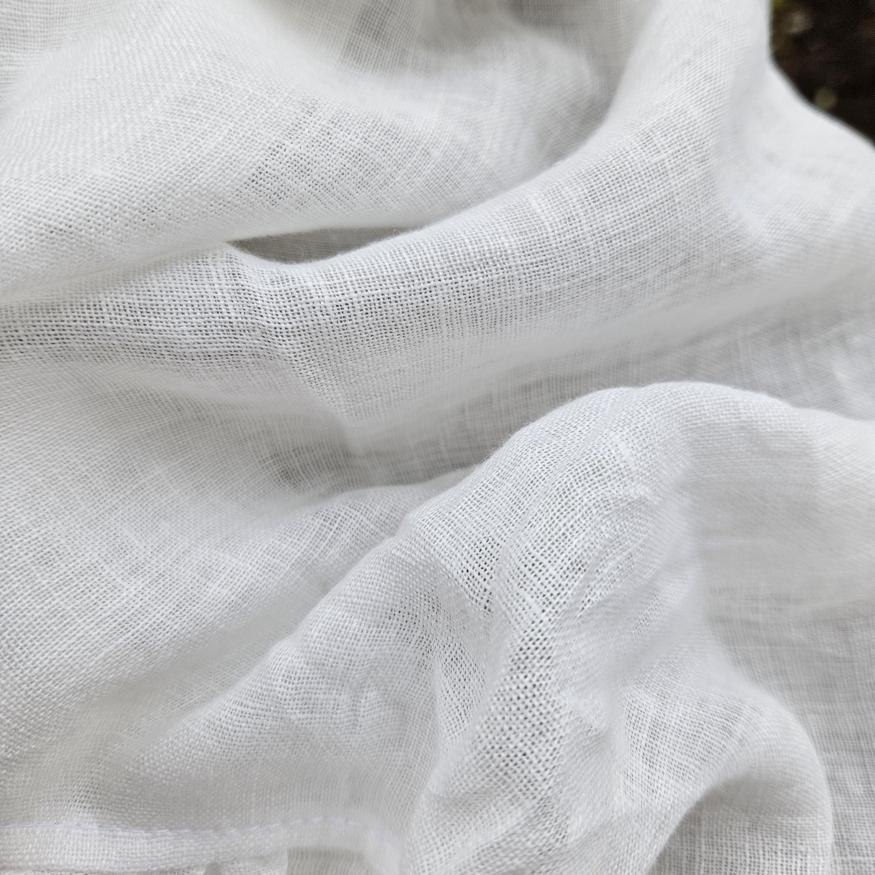 Thin Linen Fabric for Curtains Gauze 100% Flax Natural White ...