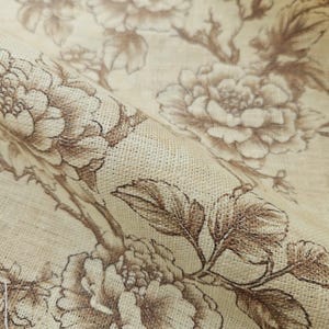 Softened Floral Pattern Linen Fabric, Heavy Weight Linen Upholstery ...