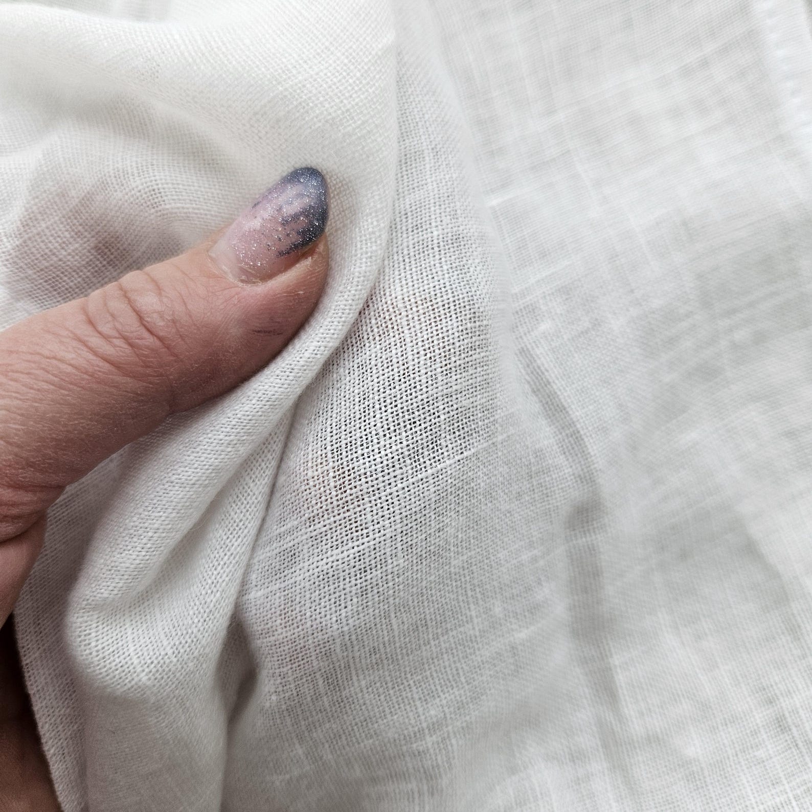 Thin Linen Fabric for Curtains Gauze 100% Flax Natural White ...