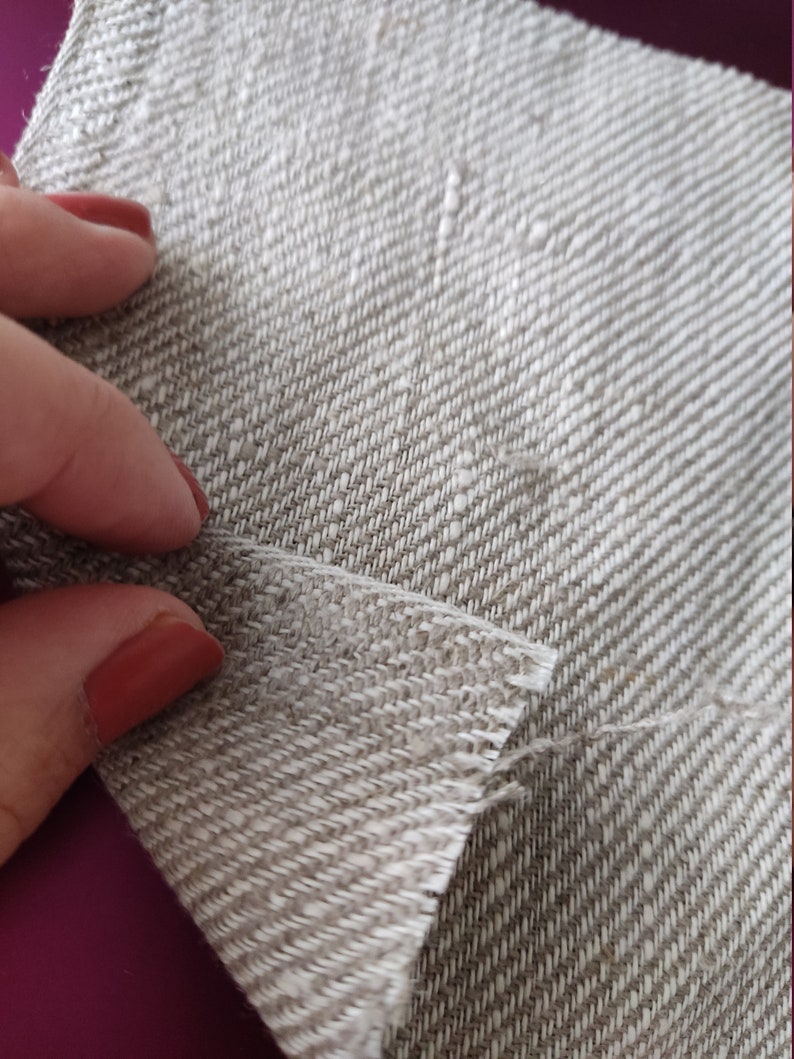 Twill Pure Linen Fabric, Very Heavy Weight, Undyed, Prewashed. 280 Gsm ...
