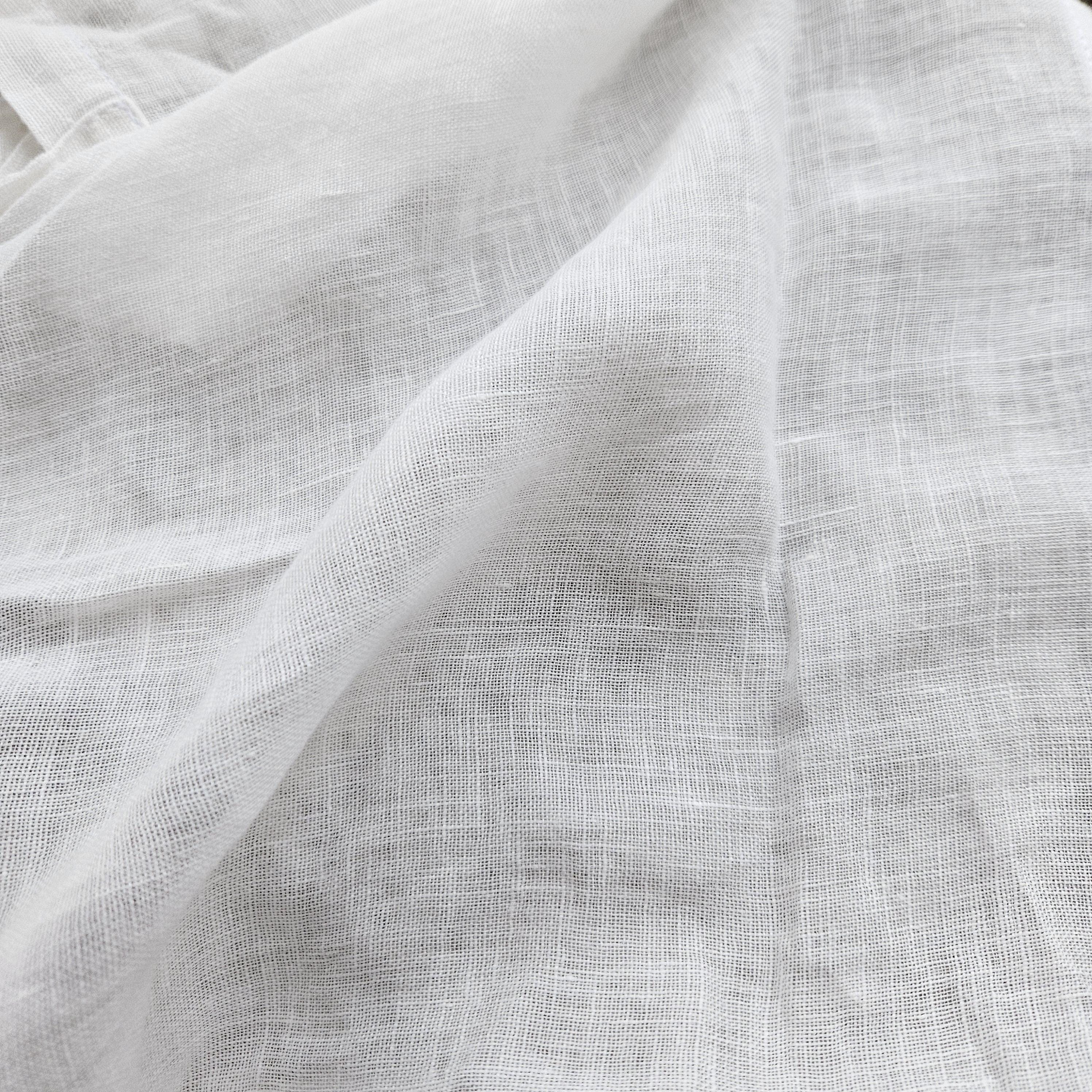 Thin Linen Fabric for Curtains Gauze 100% Flax Natural White ...