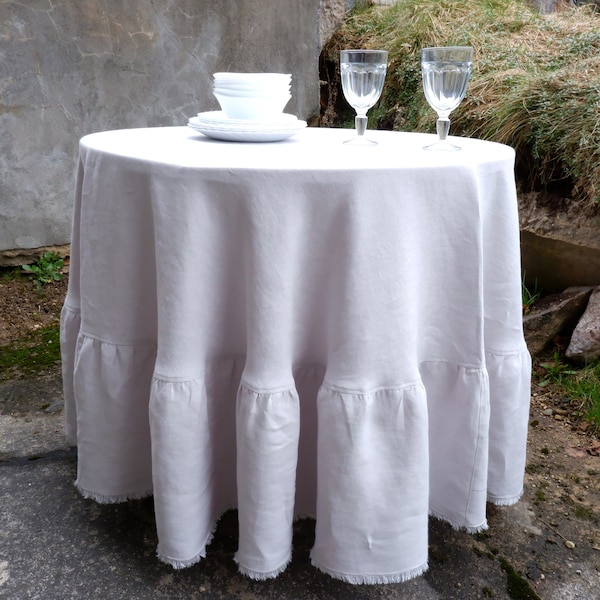 Round Linen Tablecloth - Etsy