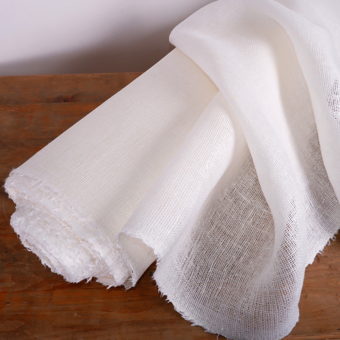 RUSTIC Linen Fabric, Soft PURE Flax Heavy Weight, Undyed, Stonewashed ...