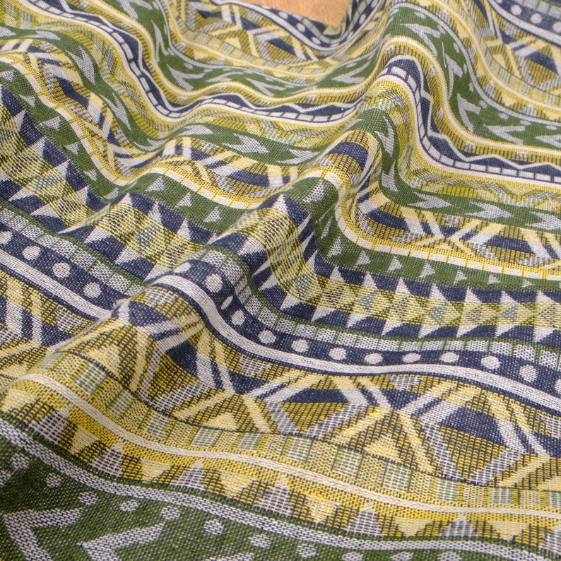 Geometric Pattern Linen Fabric Heavy Weight Linen by the - Etsy