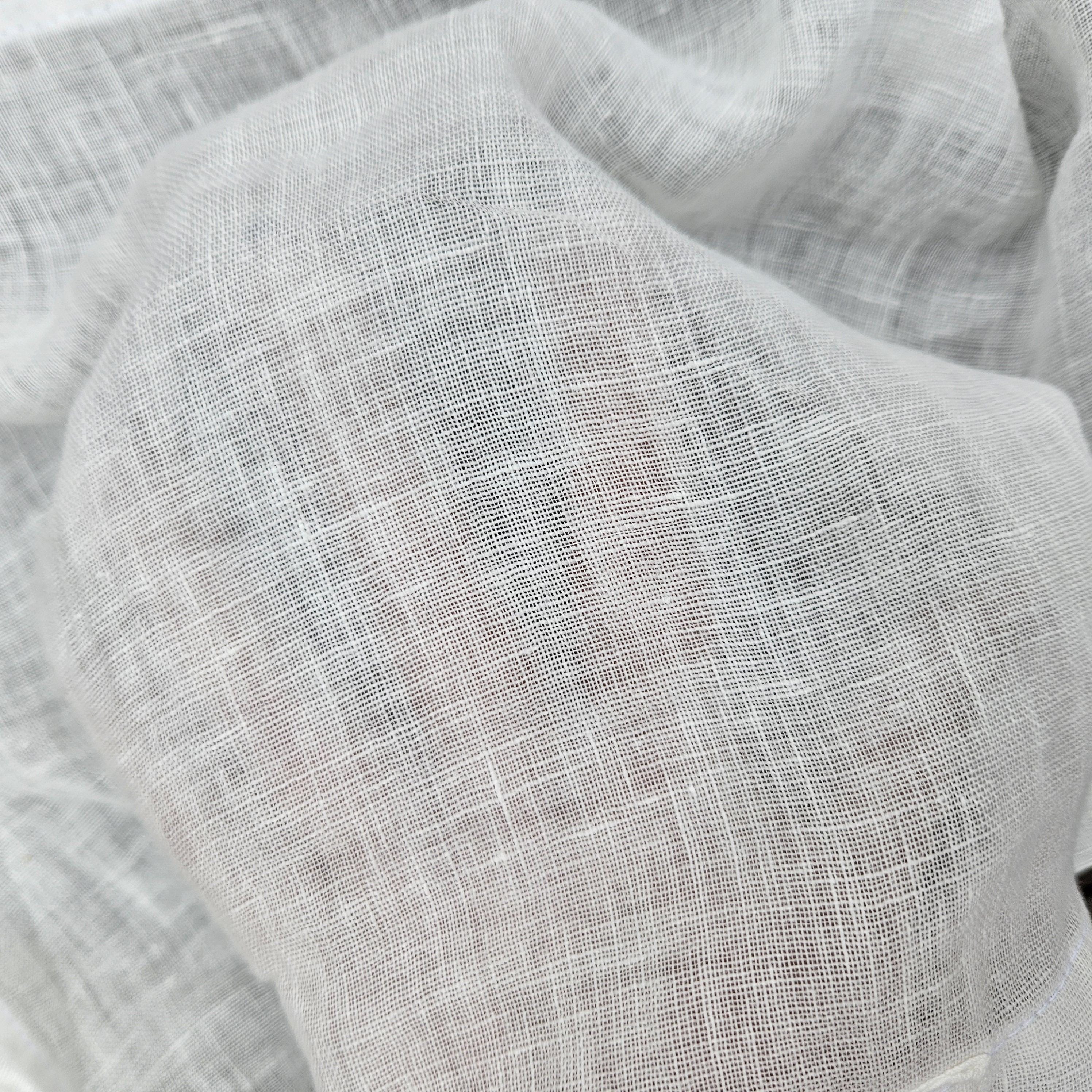 Thin Linen Fabric for Curtains Gauze 100% Flax Natural White ...