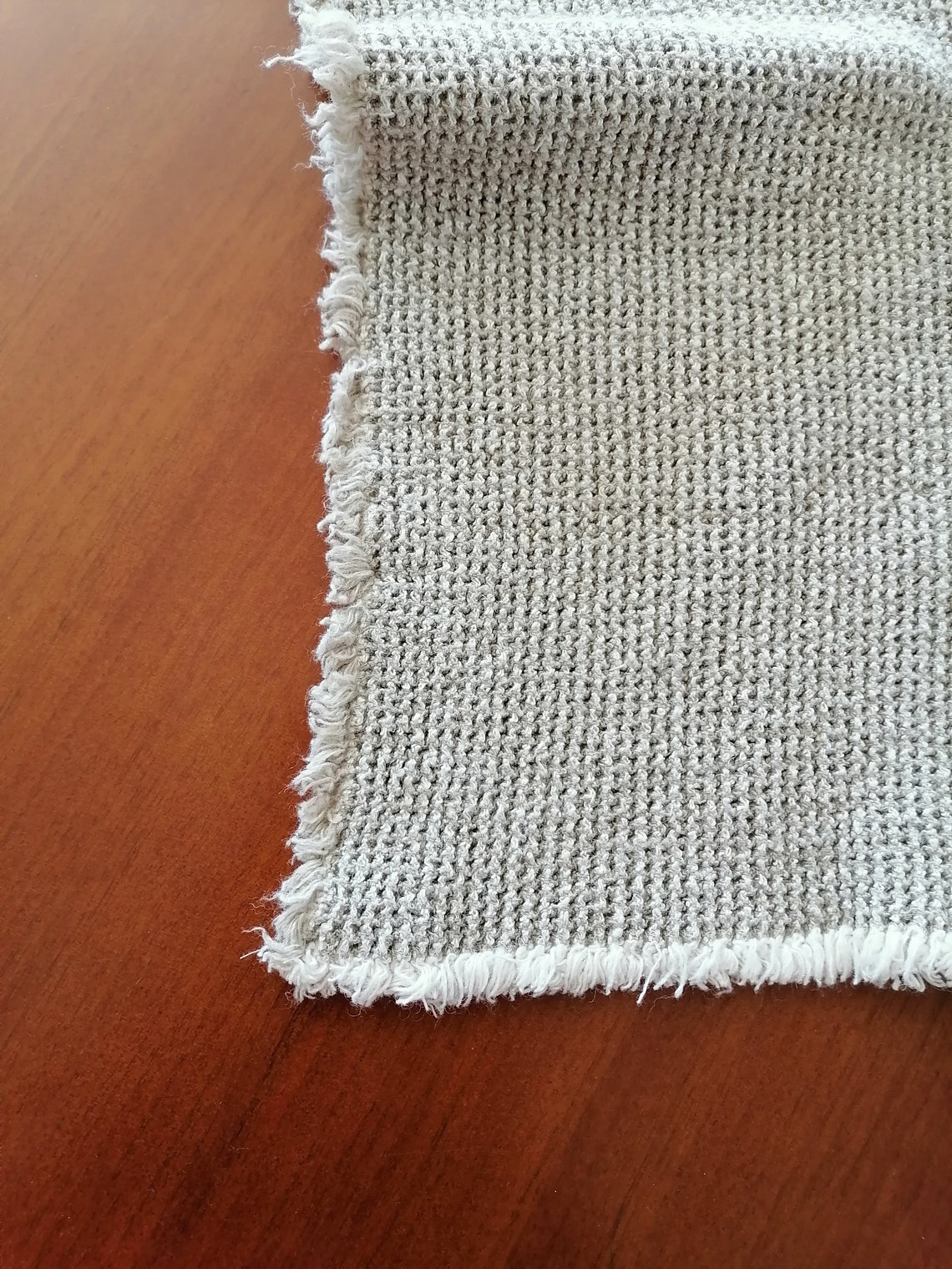 Waffle Rustic Fringe Bath Mat Made of Pure Linen Shower Mat - Etsy