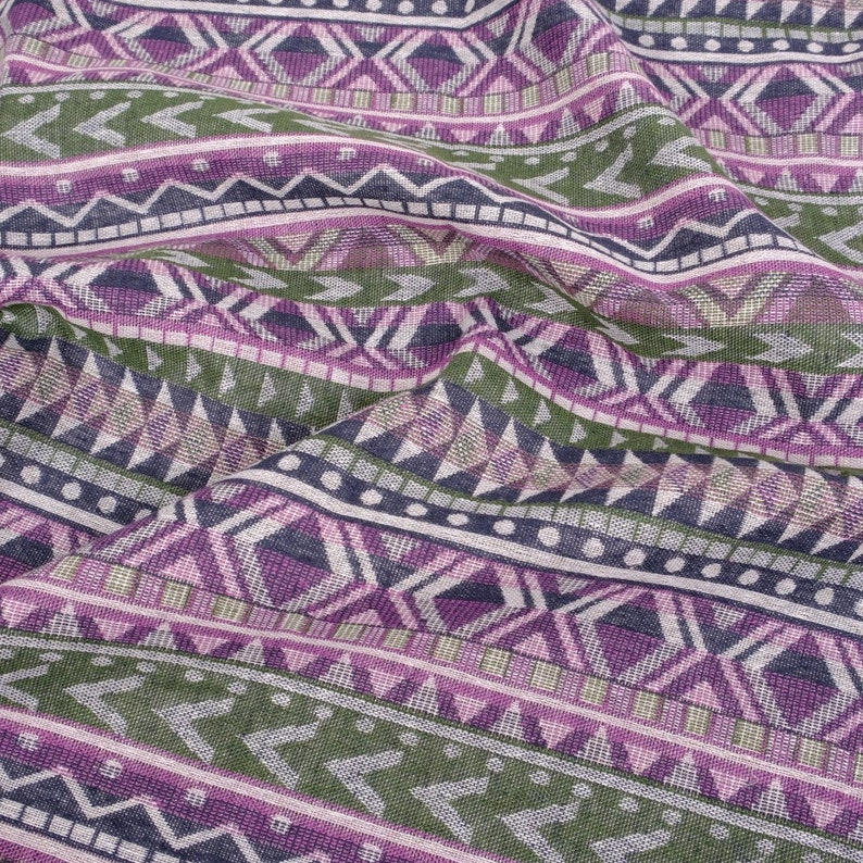 Geometric Pattern Linen Fabric Heavy Weight Linen by the - Etsy