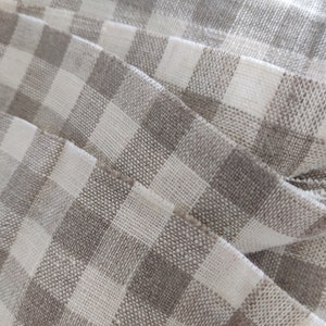 Gingham Linen Fabric Checks - Natural Fabric Classic Checked ...