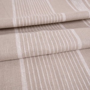Heavy Striped Linen Fabric by the Yard or Meter 140cm Width. 240gsm for ...