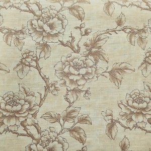 Softened Floral Pattern Linen Fabric, Heavy Weight Linen Upholstery ...