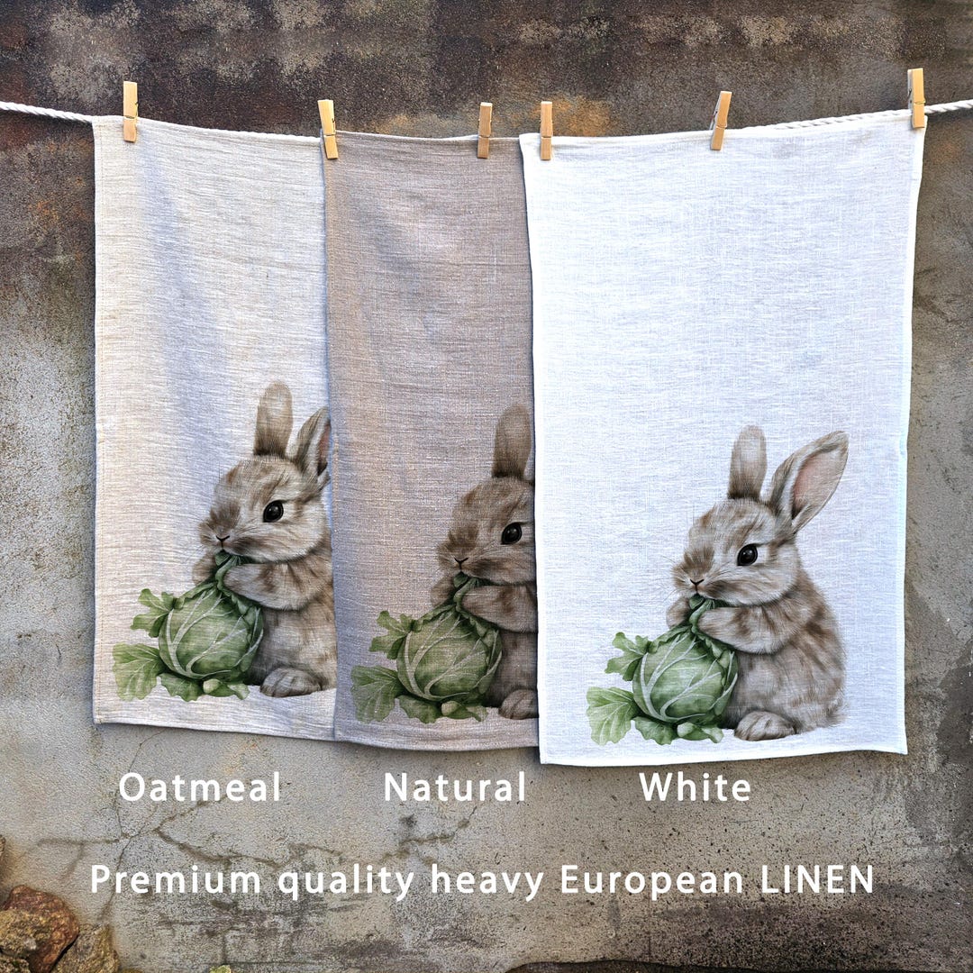 EASTER BUNNY Towel Linen, Nature Home Decor, Holiday Gift for Friend ...