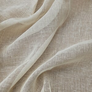 Natural Thin Linen Fabric for Curtains 100% Flax Transparent, Loose ...