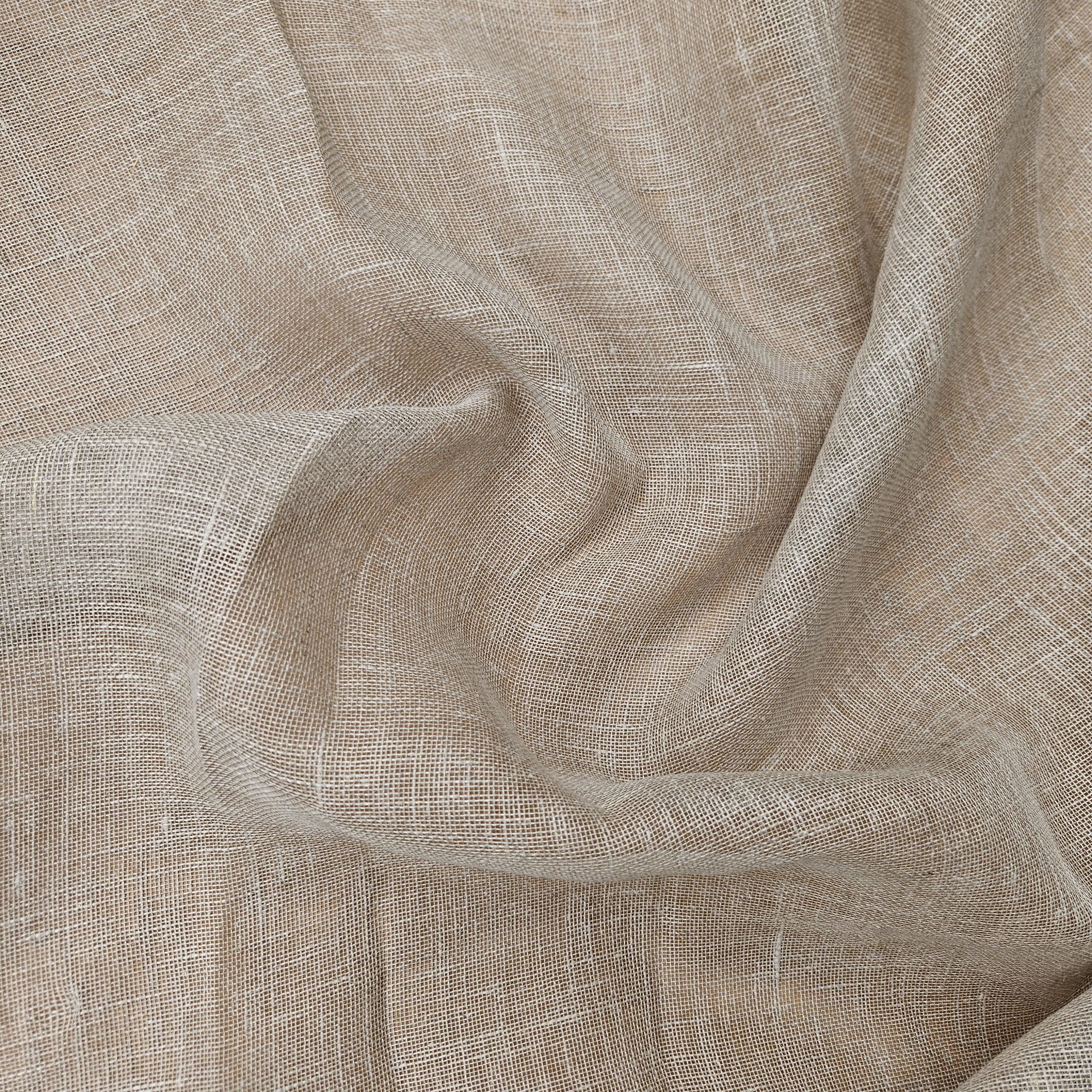 Natural Thin Linen Fabric for Curtains 100% Flax Transparent, Loose ...