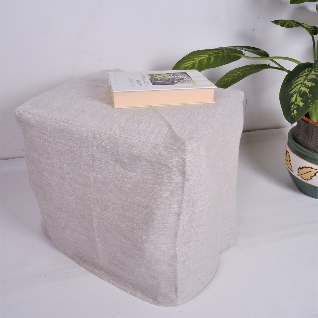 Custom Linen Cover for Ikea Cube Natural Flax Slipcover. Bench Pouf ...