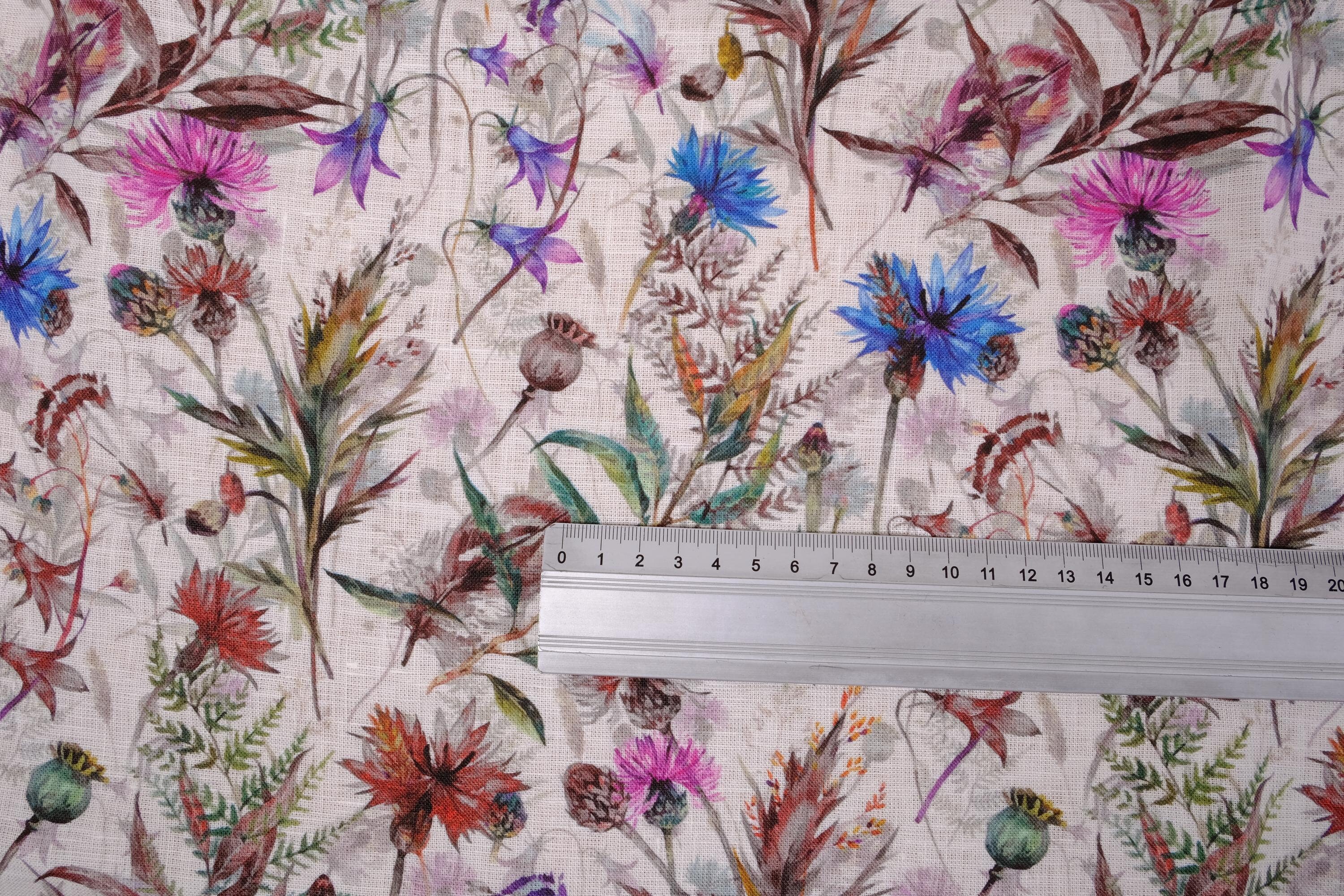 Softened Floral Pattern Linen Fabric With Flowers Linen - Etsy