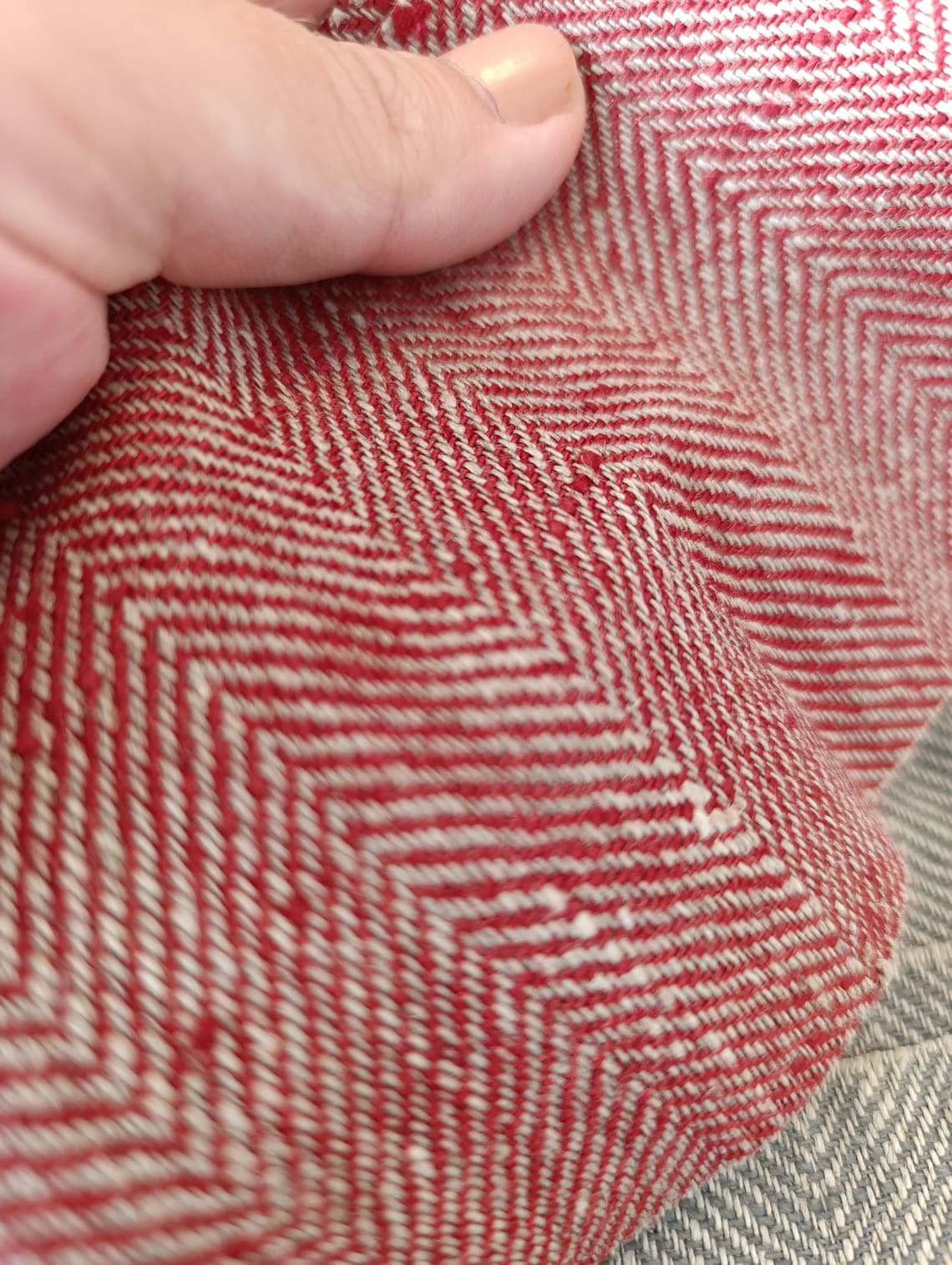 Herringbone Pure Linen Fabric, Very Heavy Weight Prewashed. 280 Gsm ...