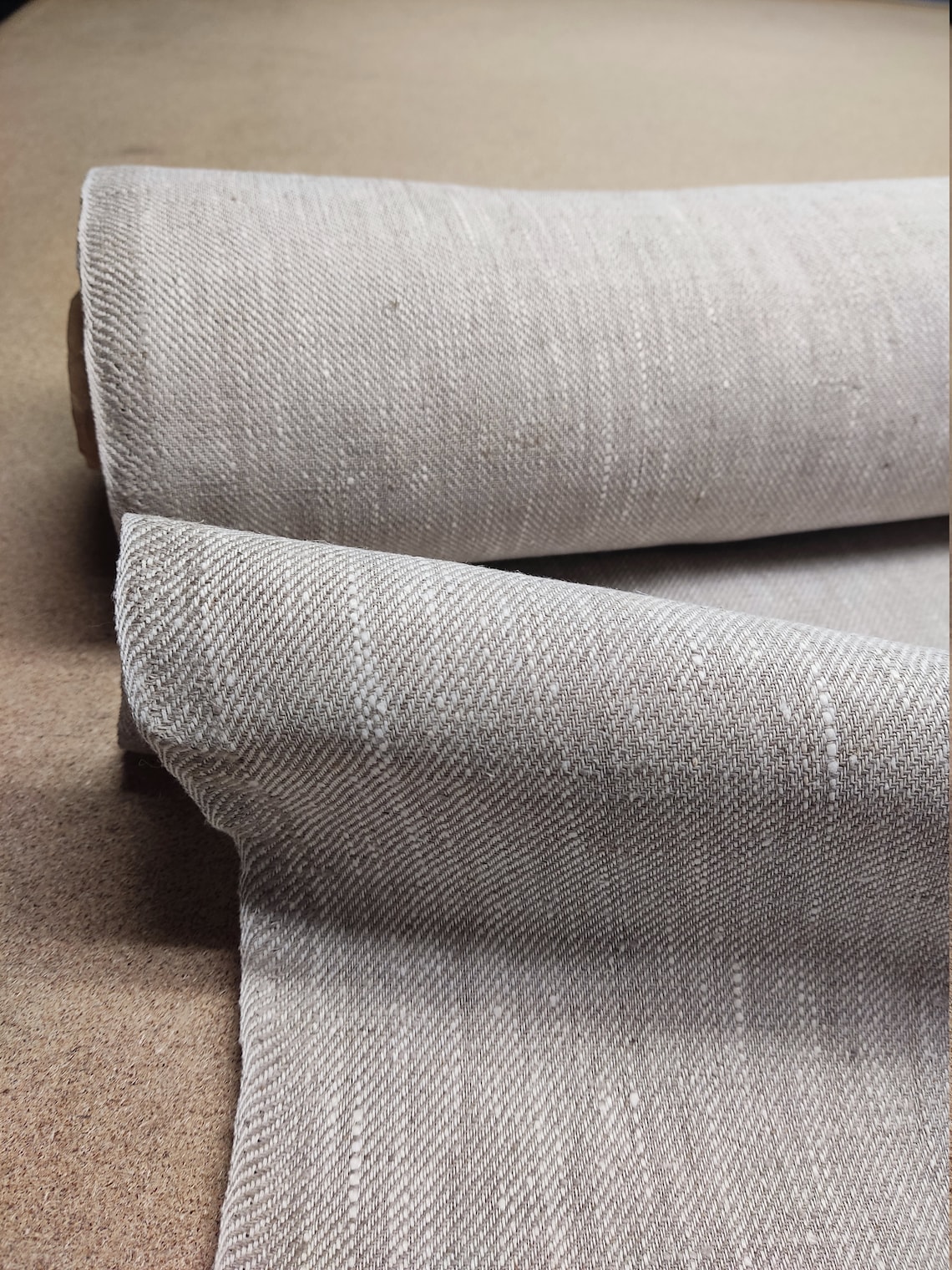EXTRA Heavy Pure Linen Fabric Heavy Weight Undyed | Etsy