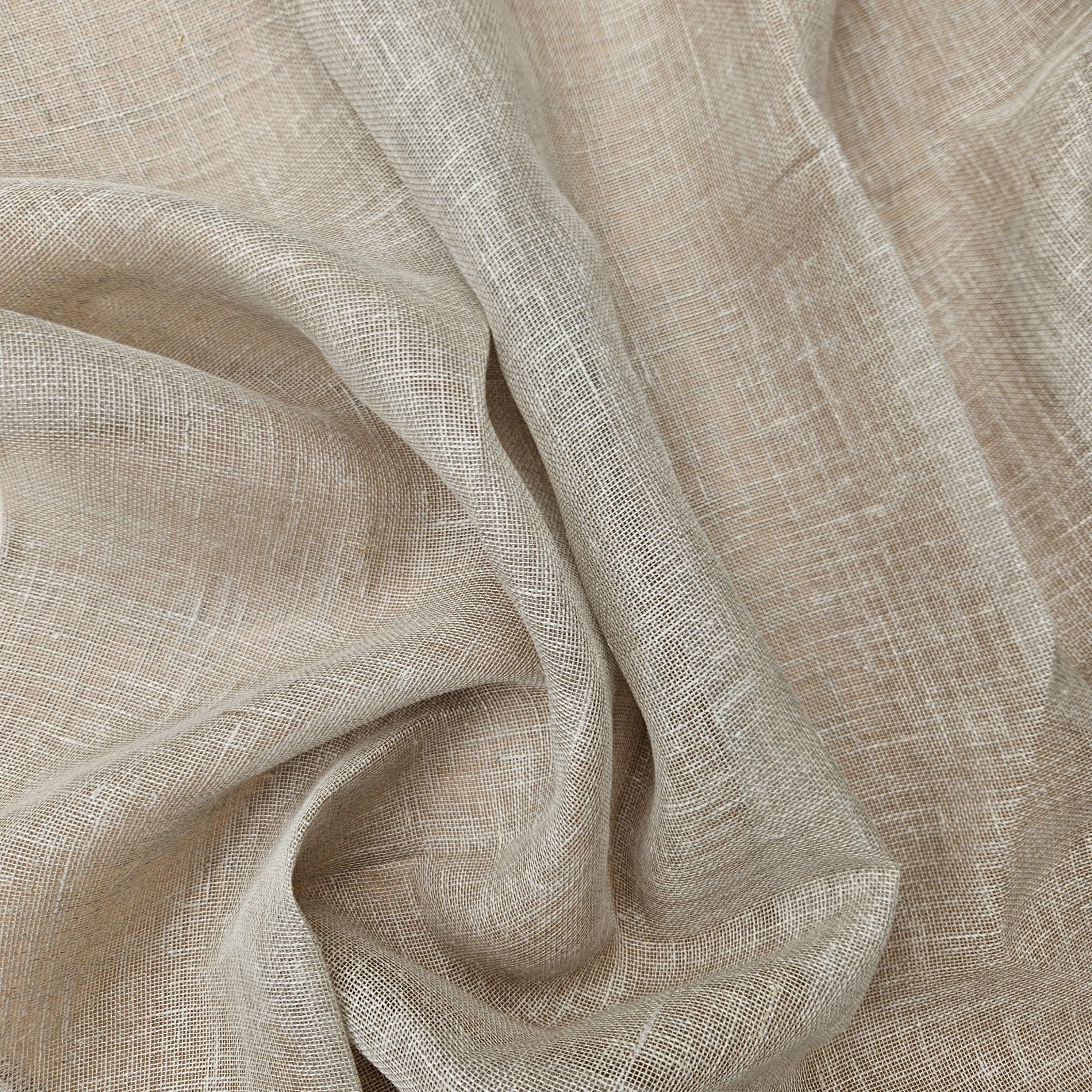 Natural Thin Linen Fabric for Curtains 100% Flax Transparent, Loose ...