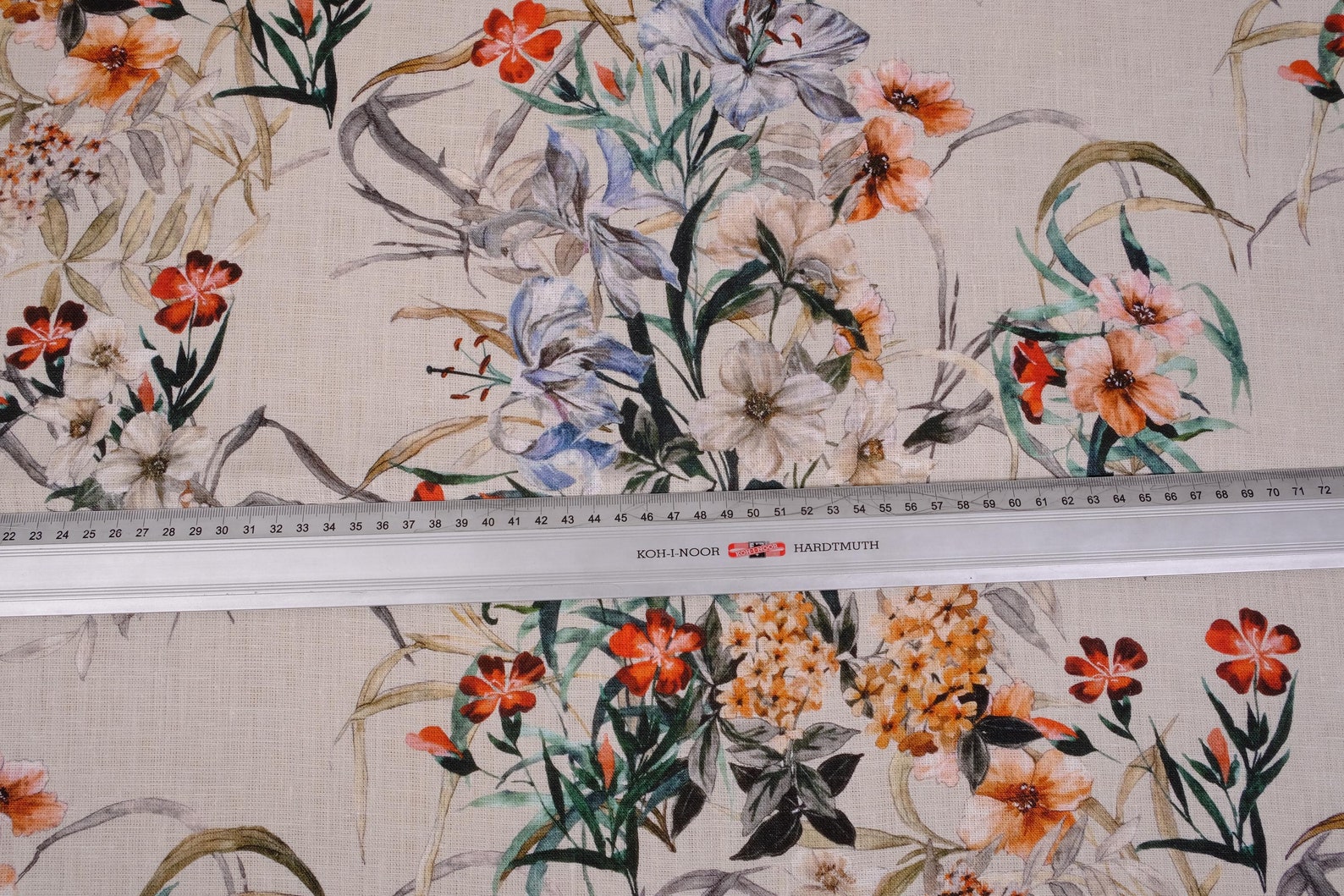 Softened Floral Pattern Linen Fabric Medium Weight Linen With | Etsy