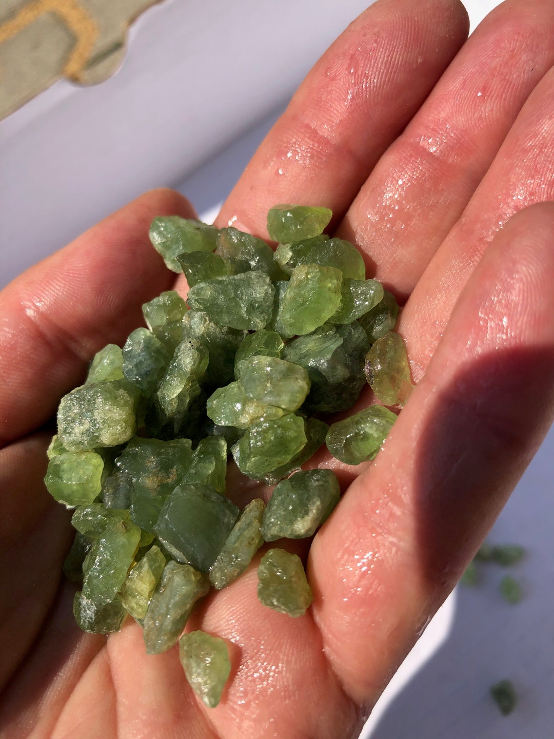 Peridot, 50 G Norway Beautiful Translucent to Transparent Pieces 4-10 ...