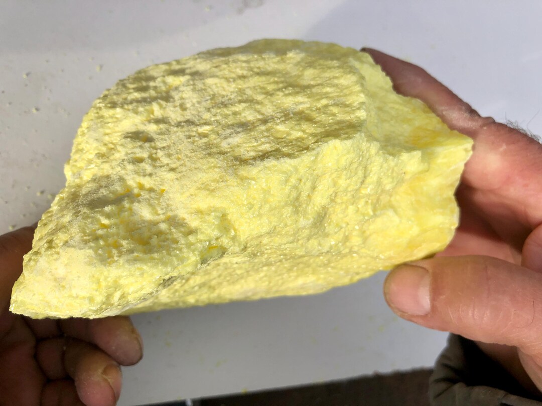 Sulfur, 1.2 Kg, a Rare Rarity From Indonesia, Pure Sulfur as a Rough ...