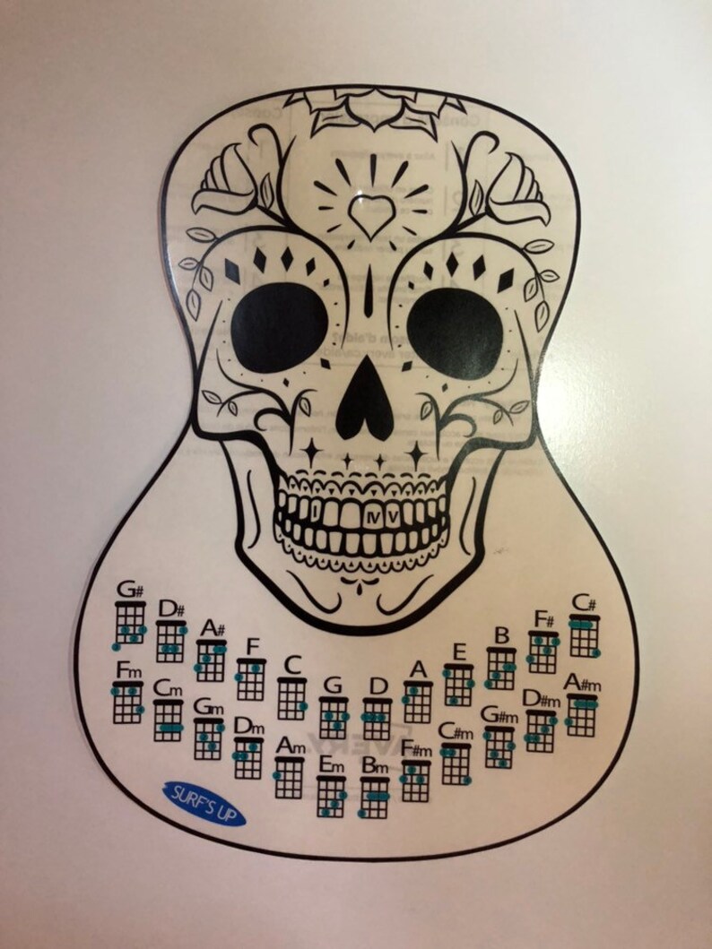 Ukulele Chords Sticker Calavera Clear Sticker for the Back | Etsy