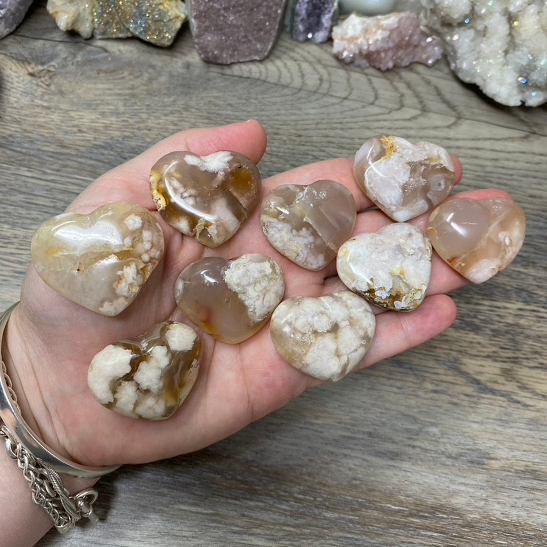 Flower Agate 1.25 Pocket Heart 's 60-72, Flower Agate, Agate, Agate ...