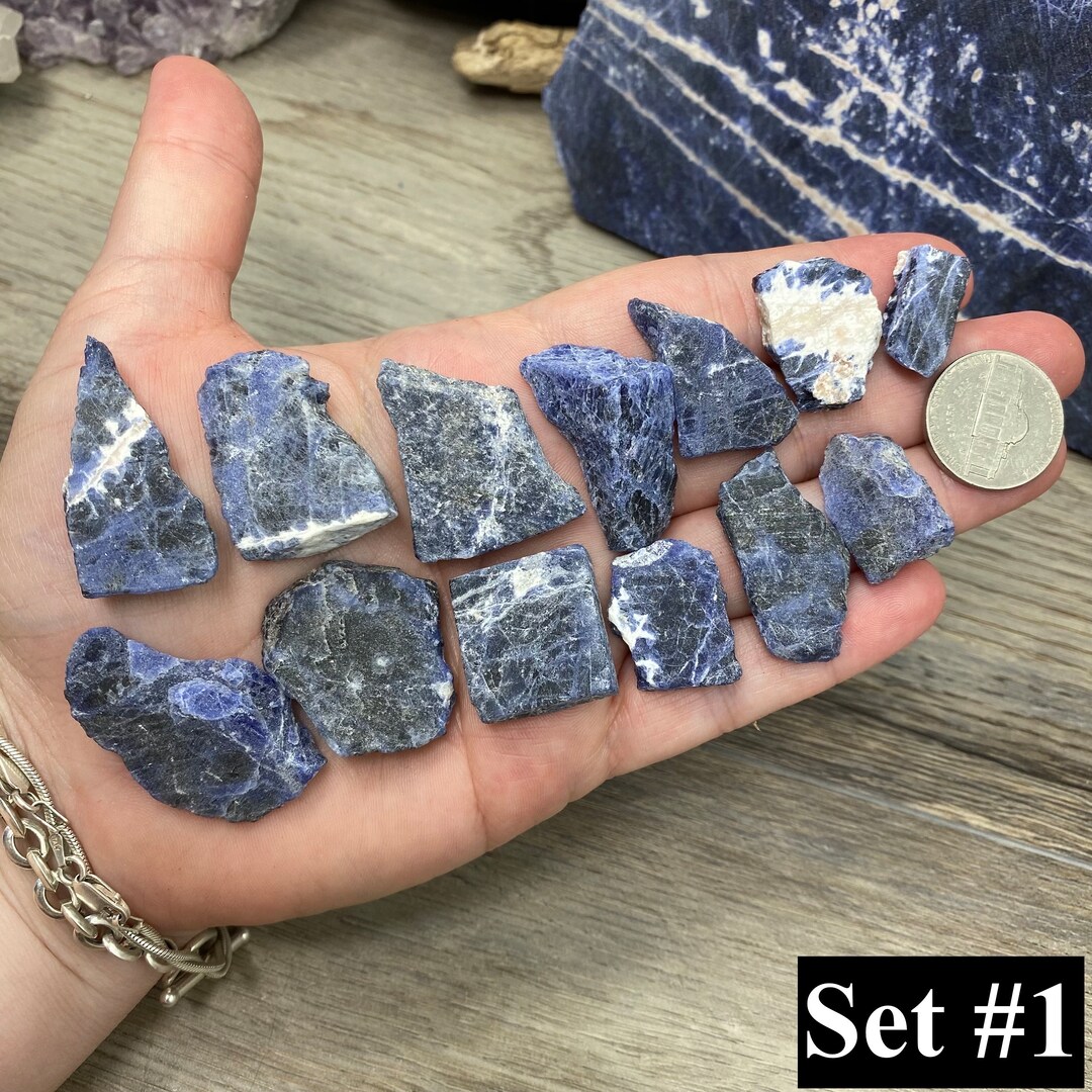 Sodalite Small Rough Slabs Set #01, Sodalite, Sodalite Rough, Rough ...