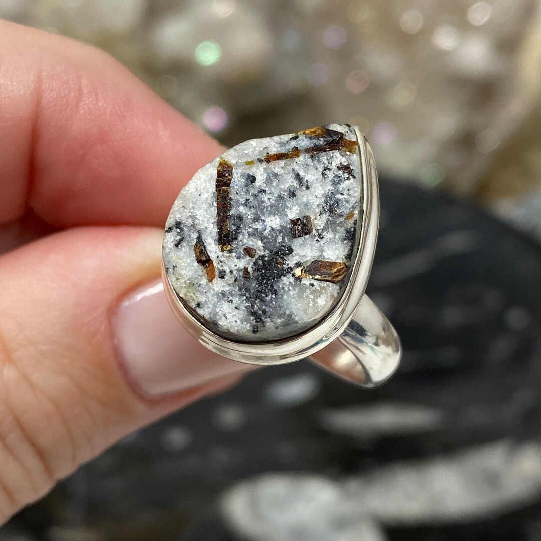 Astrophyllite Ring Size 8.25, astrophyllite, 925 Sterling Silver - Etsy 日本