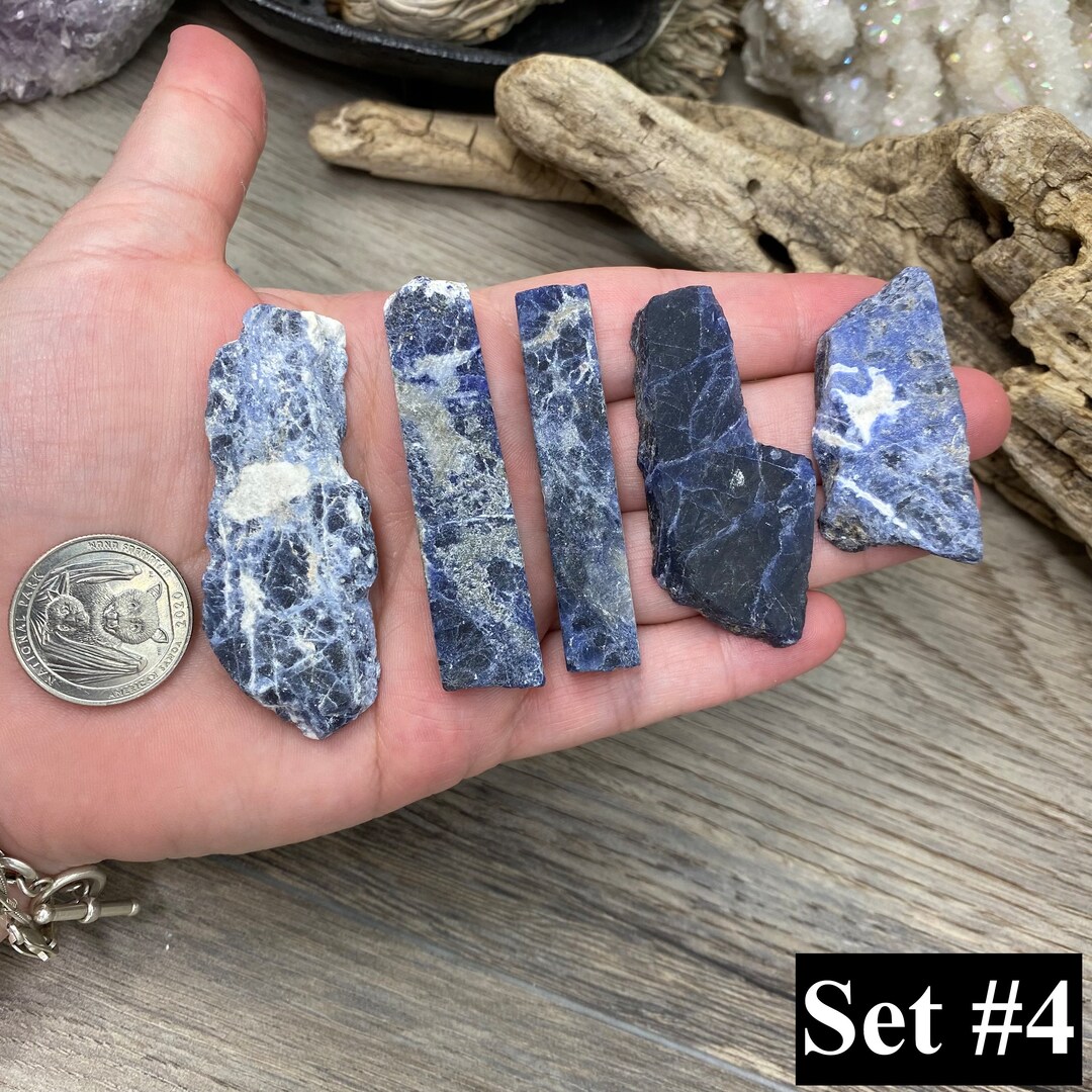 Sodalite Small Rough Slabs Set 04, Sodalite, Sodalite Rough, Rough ...
