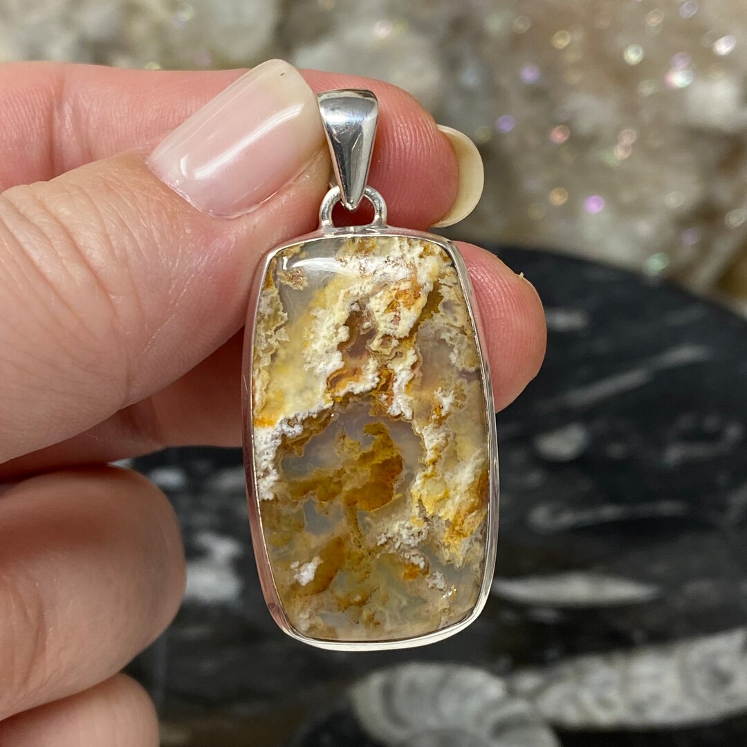 Graveyard Plume Agate Pendant Graveyard Plume Agate Plume - Etsy