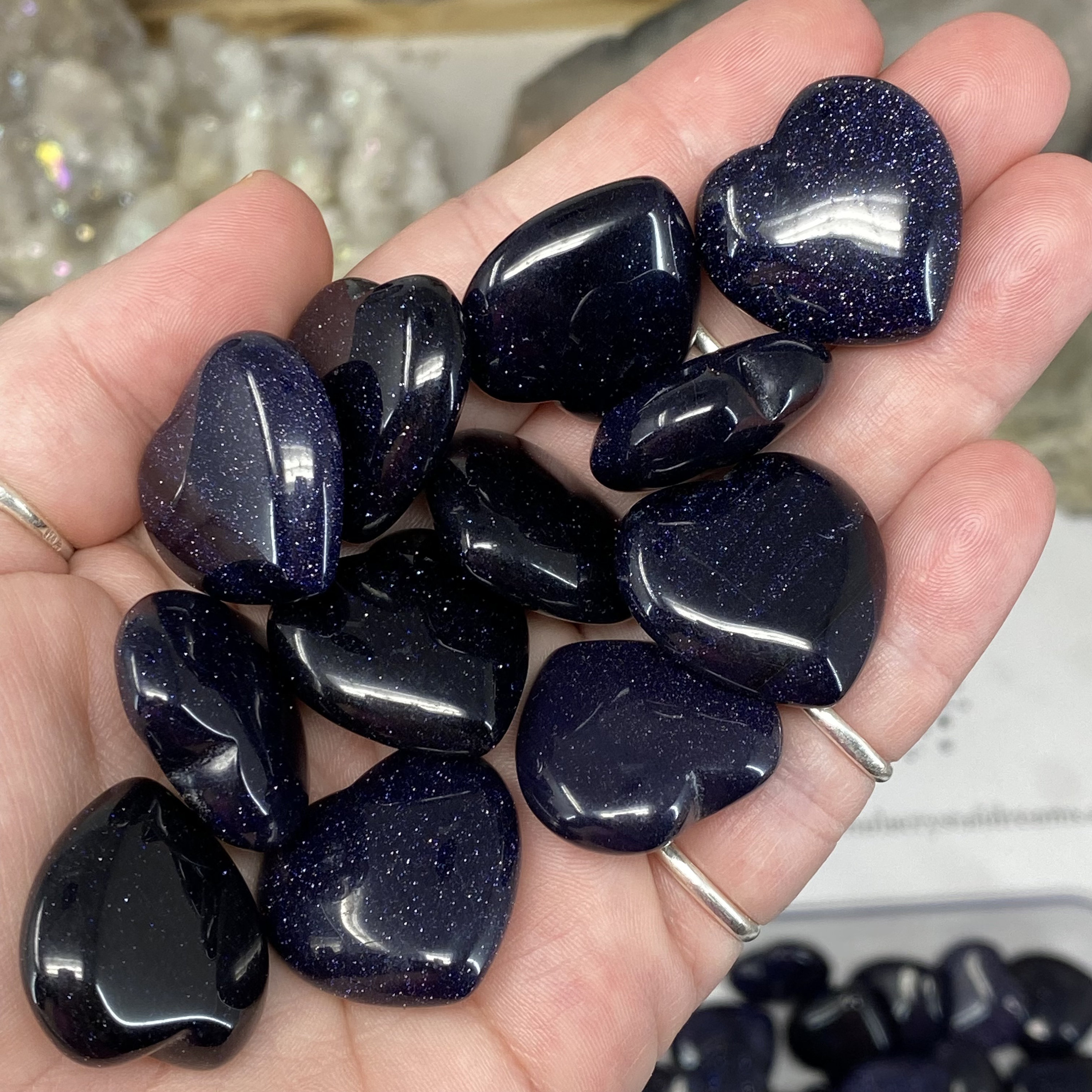 Blue Goldstone 1 Hearts goldstone blue goldstone blue | Etsy